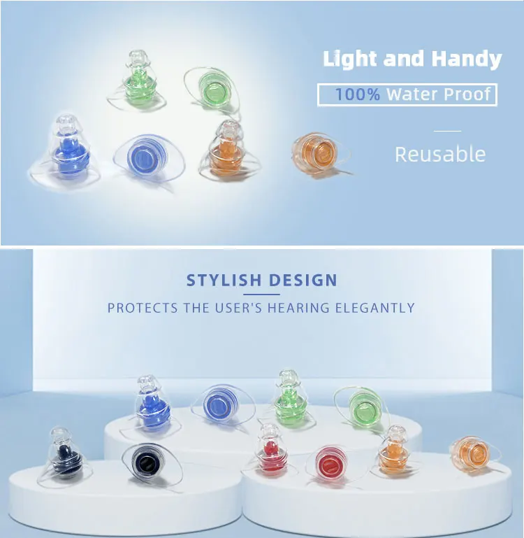 Acoustic Filter Super Soft Reusable Noise Reduction Ear Plug Earplug ...