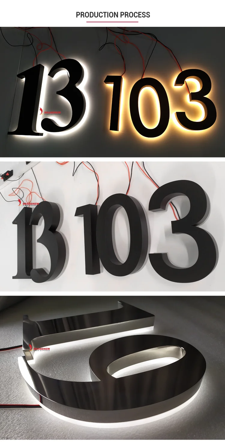Customized LED Illuminated House Numbers by Brandnew Sign