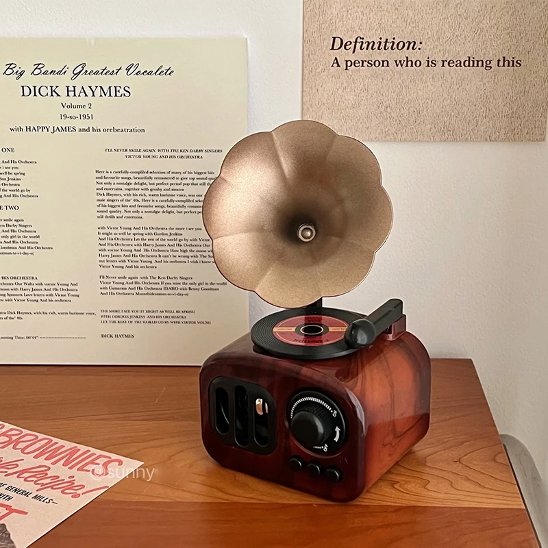 Vintage Gramophone Style Music Box Bedroom Decoration Music Box ...