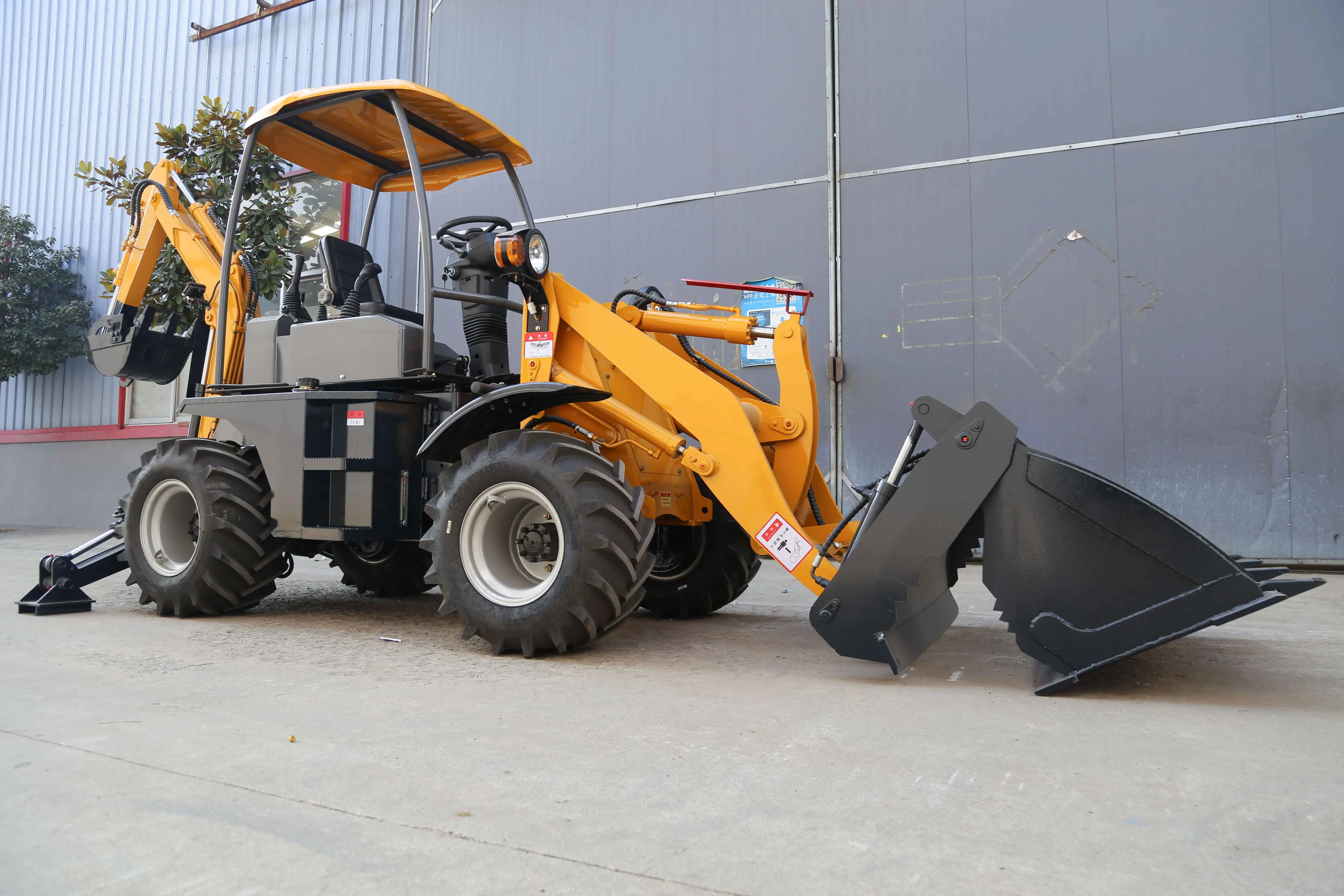 Free Shipping Epa Engine Wheel Loader Mini Backhoe Excavator Loader 4x4 ...