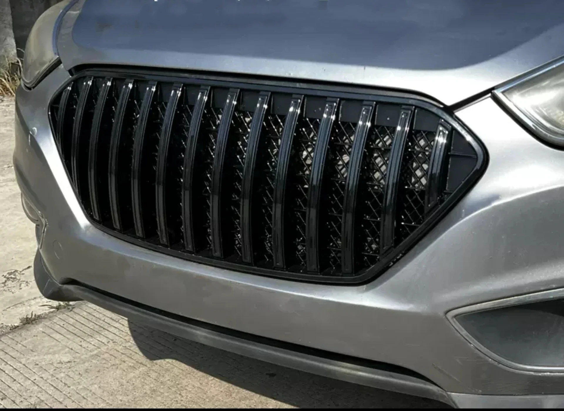 Radiator Grille Grid For Hyundai Ix35 10-13 Black Net With Light Car ...