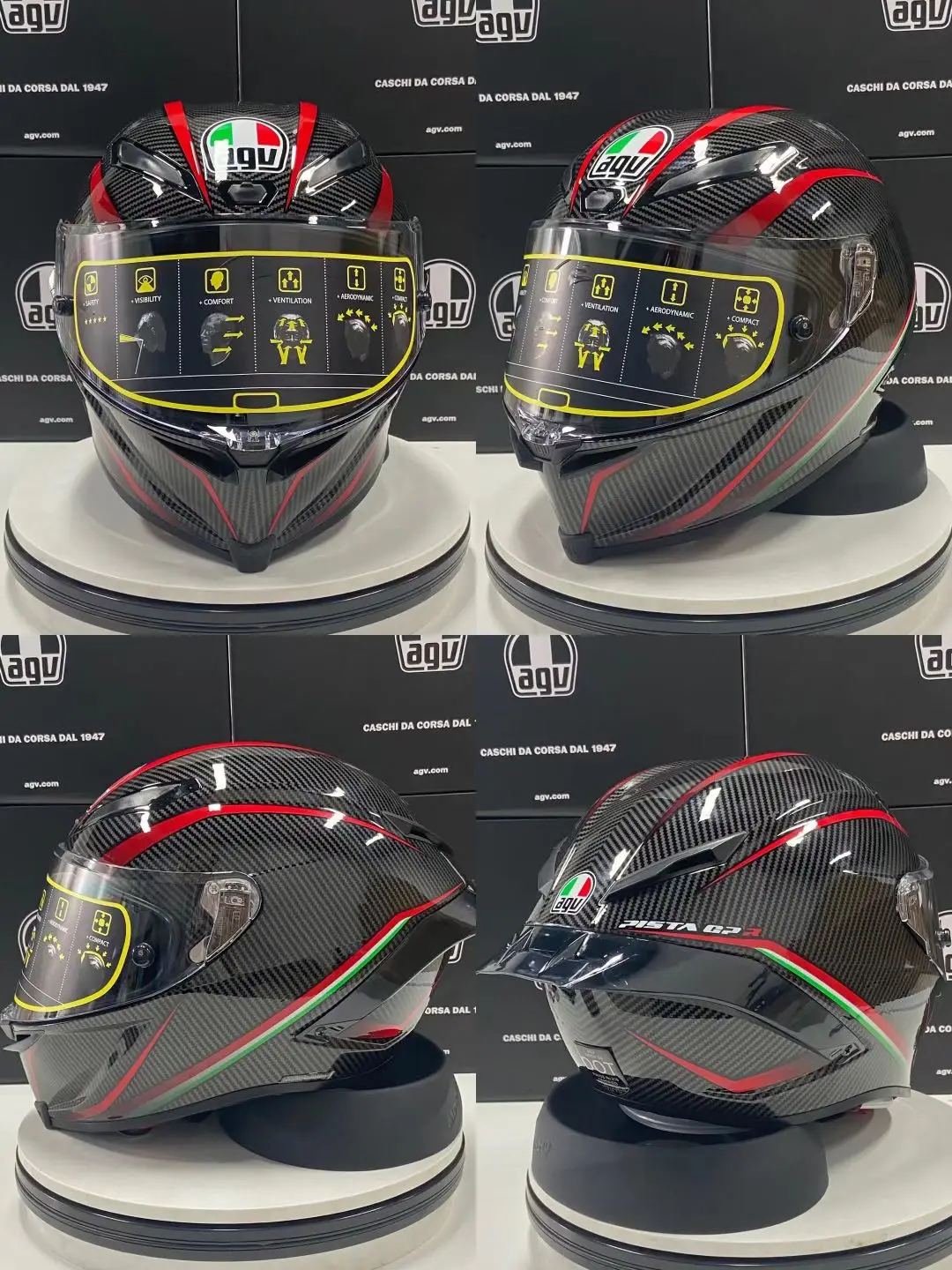GP RR Full Face Motorcycle Helmet -Racing Helmet Lightweight Design ...