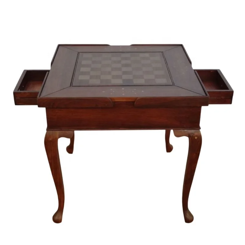 Antique Game Table - Classic Chess Table with Hand Painted Gold Finish ...