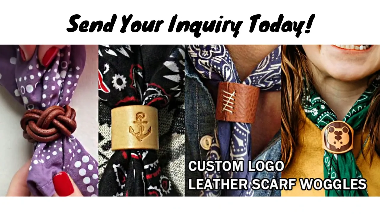 Custom Logo Boy Scouts Accessory Leather Neckerchief Scarf Woggles ...