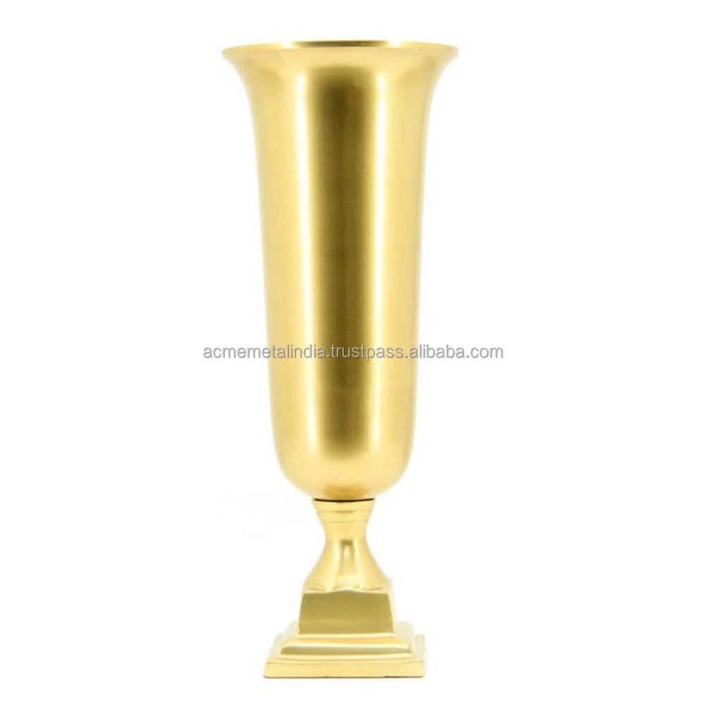 Modern Big Size Large Standing Gold Metal Table Flower Vases for ...