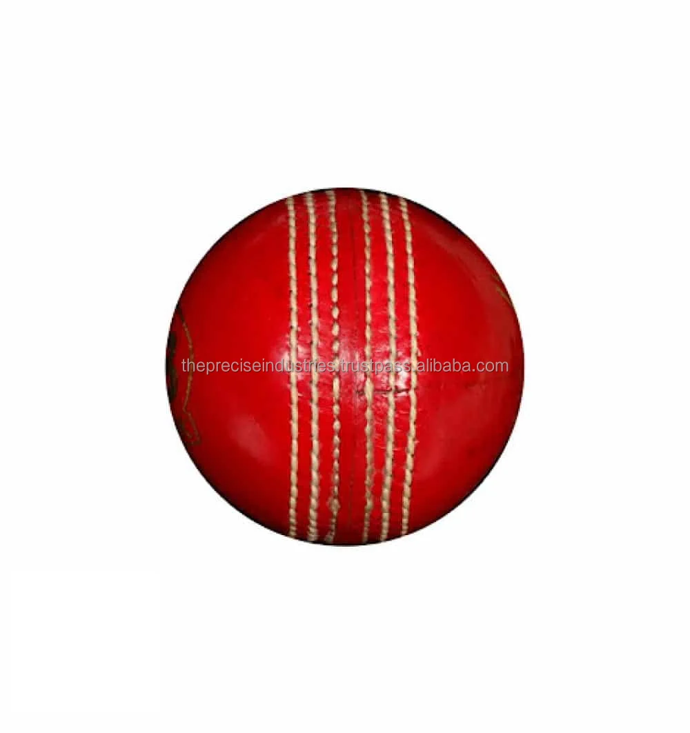 Cricket Bat Hard Ball Batting Training Match Sports Balls Leather Made Red Color Plain Wholesale