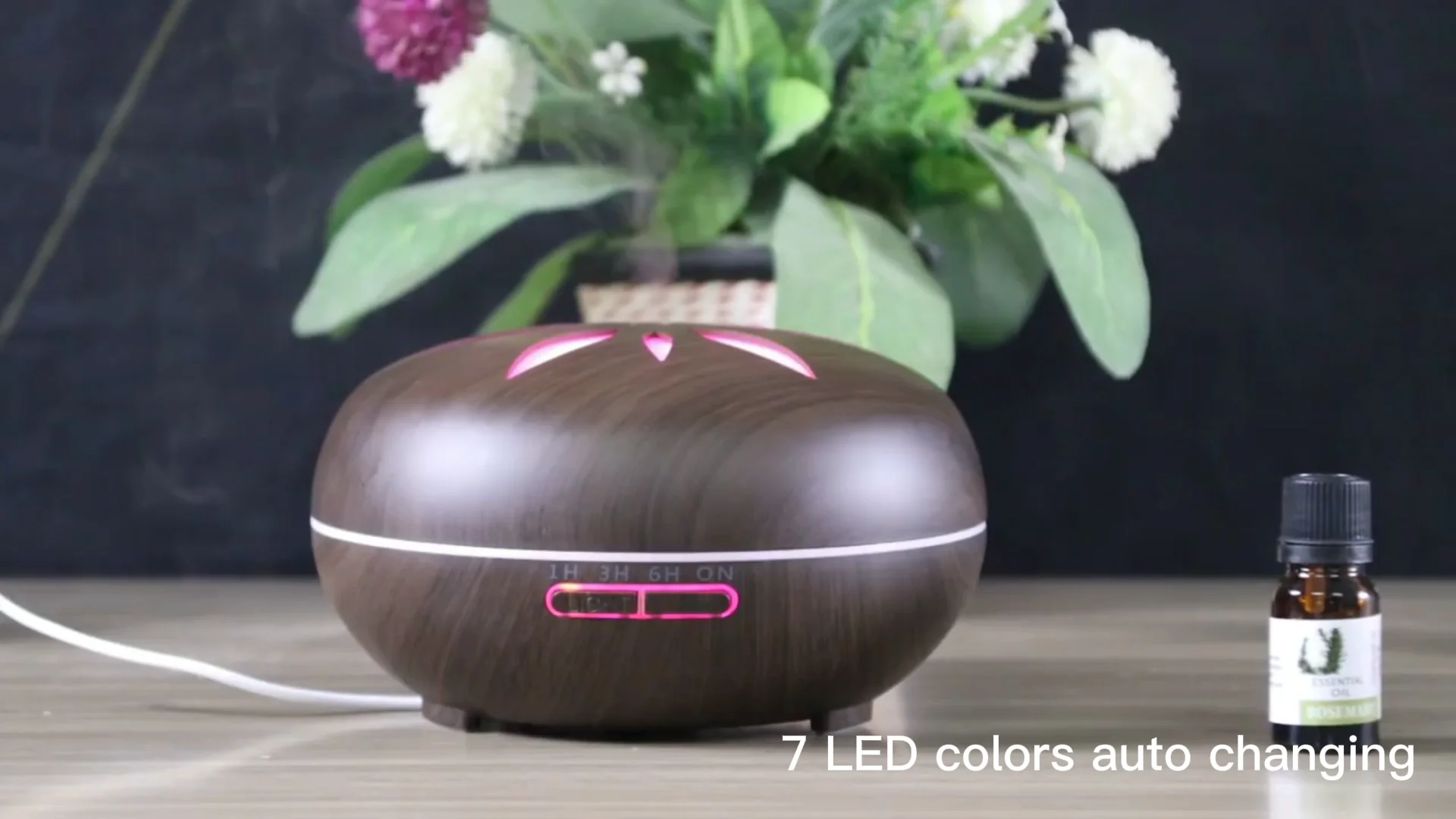 Hot Sale 500ml Wood Grain Cool Mist Ultrasonic Electric Aromatherapy Humidifiers Diffusers For ...