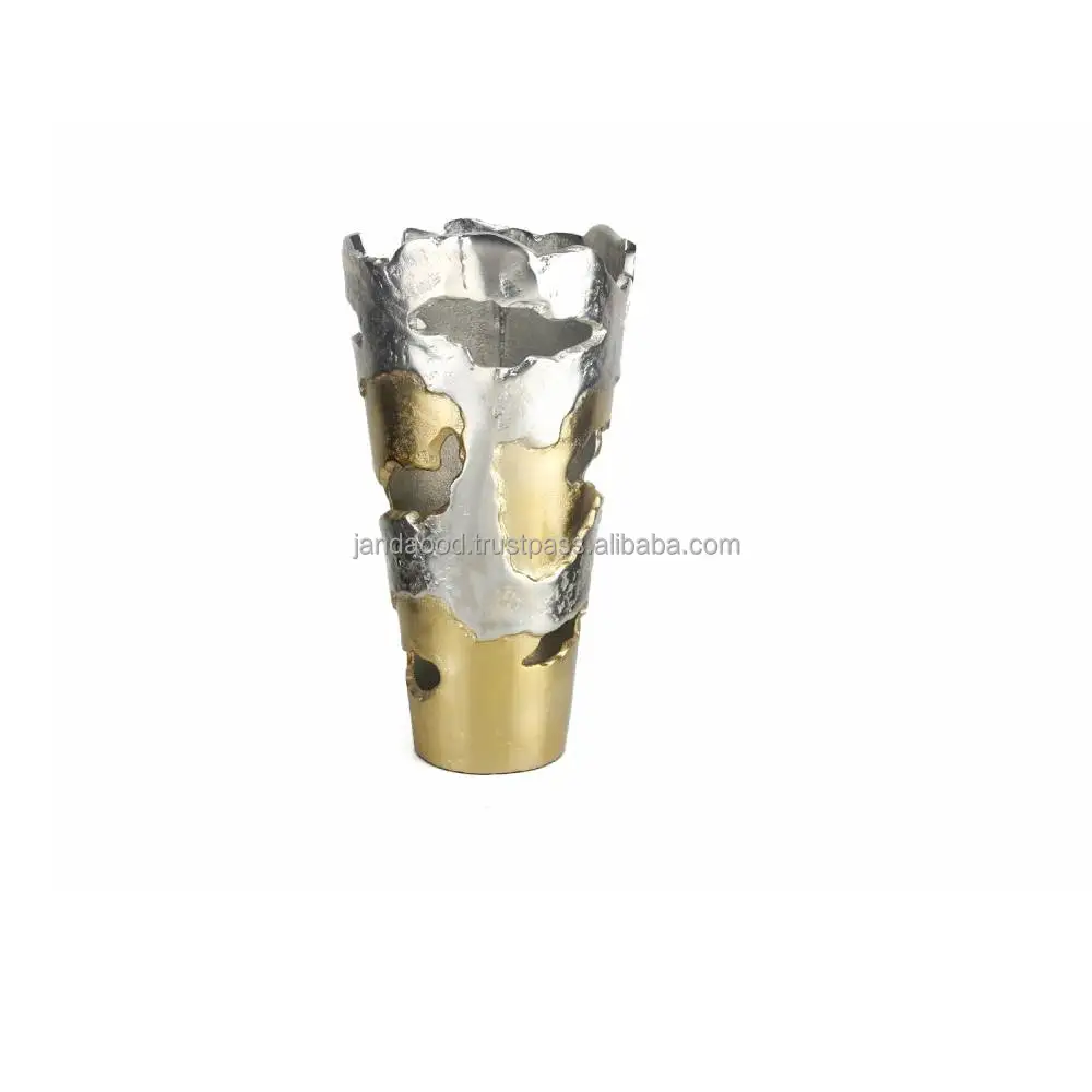 Modern Metal Tall Floor Vase In Gold Finish Metal Model Table Vase ...