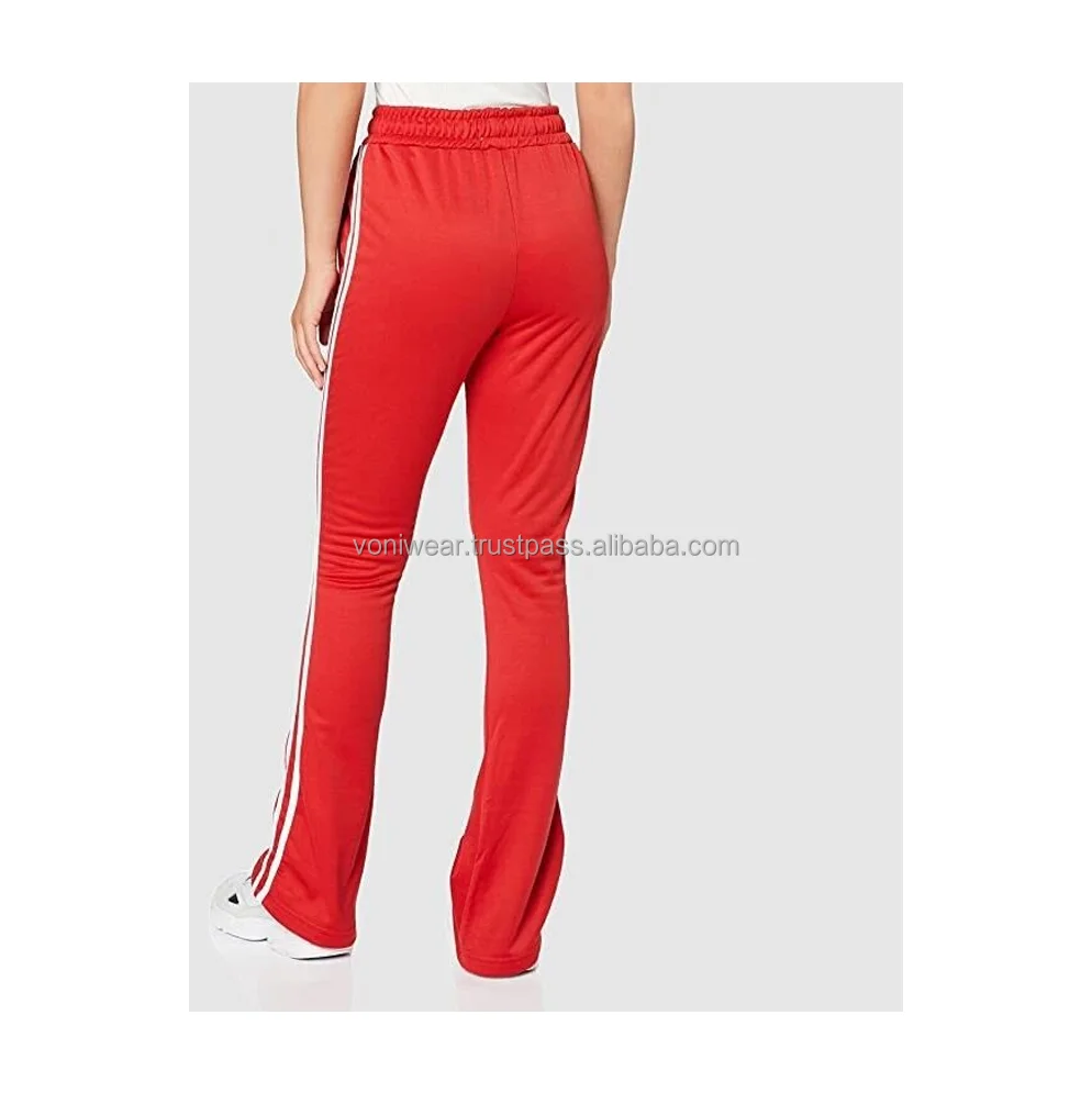 Unique Women's Track Pants Side Stripe Flare Leg Red Custom Colors and ...