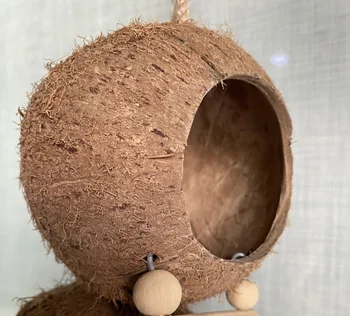 Natural Coconut Shell Bird House Bird Cage Bird Nest With Hanging ...