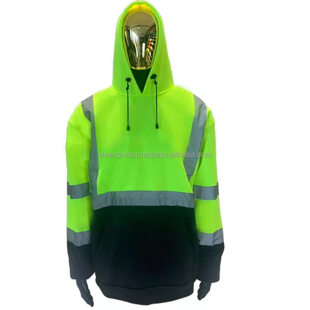 Reflective Apparel Factory Hi Vis Hoodie With Zipper Safety Sweatshirt ...