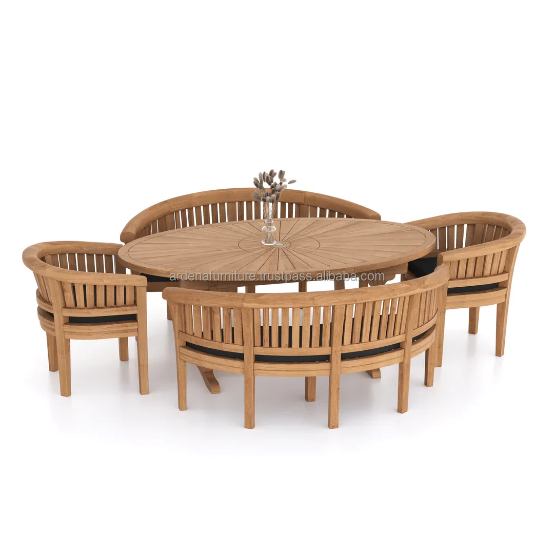 Dining Room Set Modern Teak Wood Patio Benches Dining Tables for ...