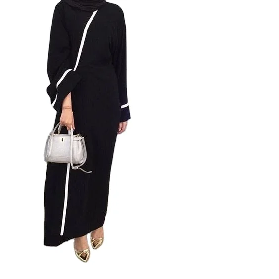 Modest wear Muslim Dress Modesty black Abaya With Inner Dress Islamic ...