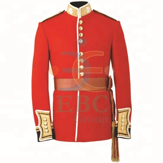 Oem Irish Guards Scarlet Uniform Hand Embroidery Bullion Gold Collars ...