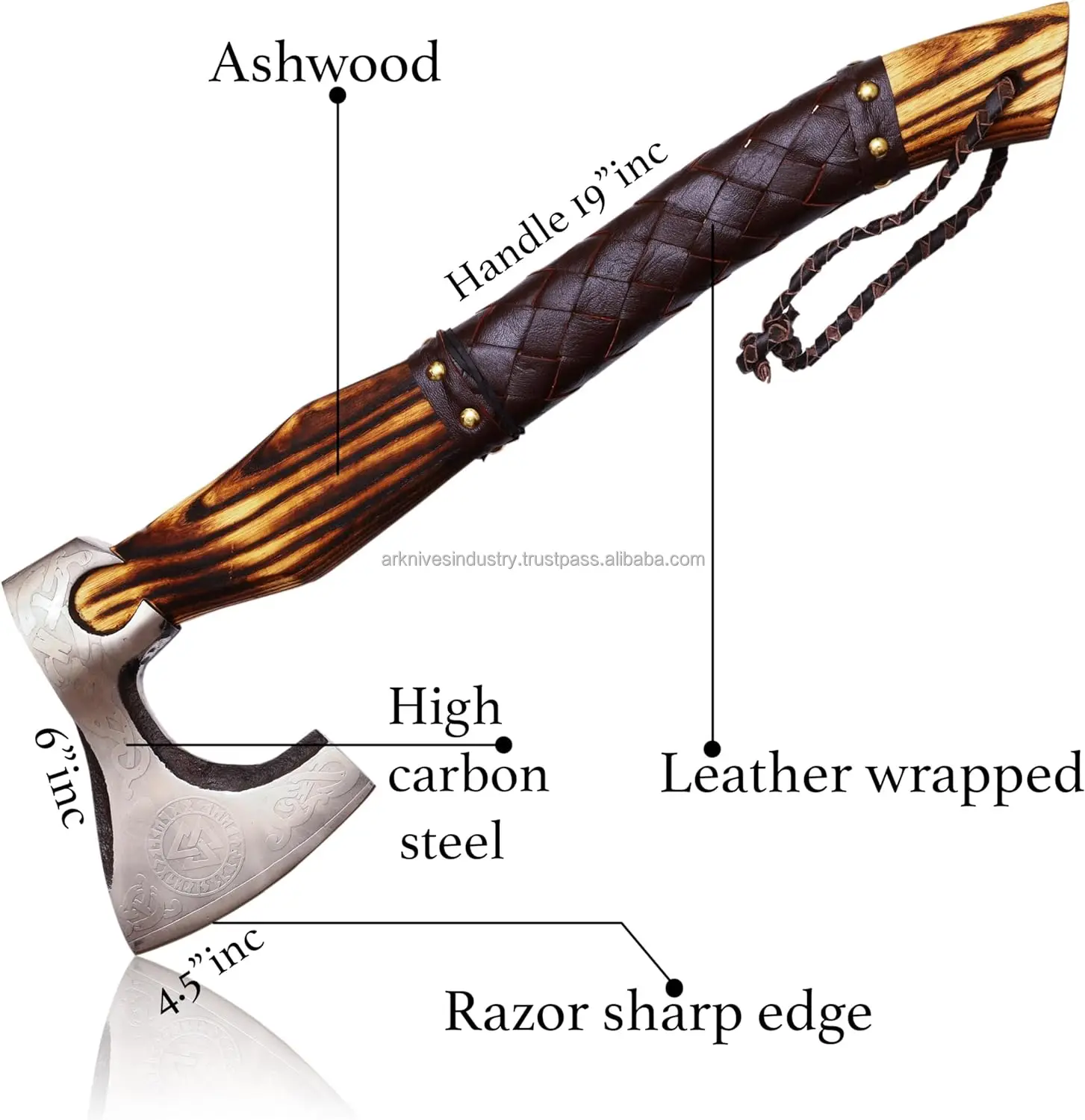 Customized Damascus Steel Axe - High Carbon Survival Tool