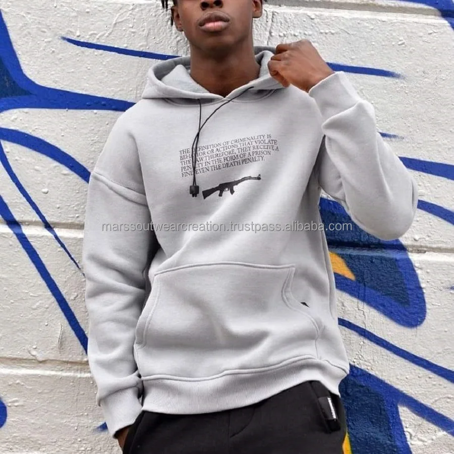 Custom Own Logo Men High Quality Cotton Polyester Printed Pullover Men ...