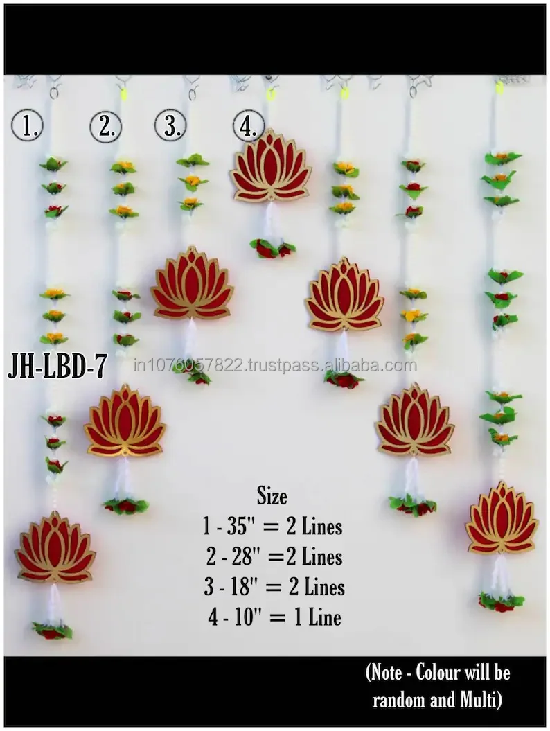 MDF Wood Lotus Flower Combo Backdrop String Lotus Hanging Wall Backdrop ...