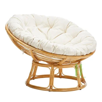 Round Modern Rattan Papasan Chair Relaxing Lounge Chairs For Living ...