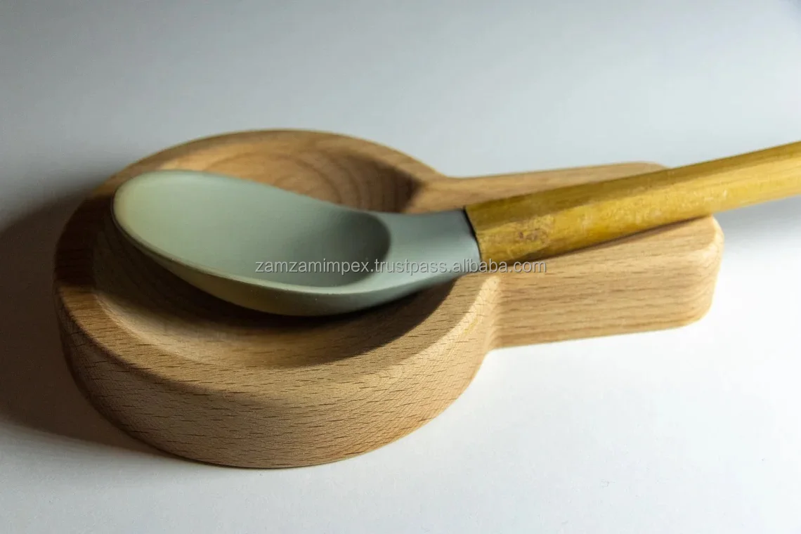 Handmade Wood Spoon Rest Kitchen Decor Tool Vintage Spoon Dish Kitchen ...