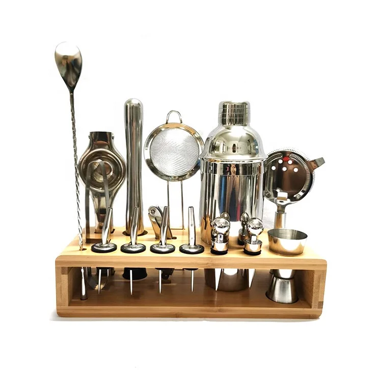Professional Barware Tools Stand Stainless Steel Bartender Set Bar ...