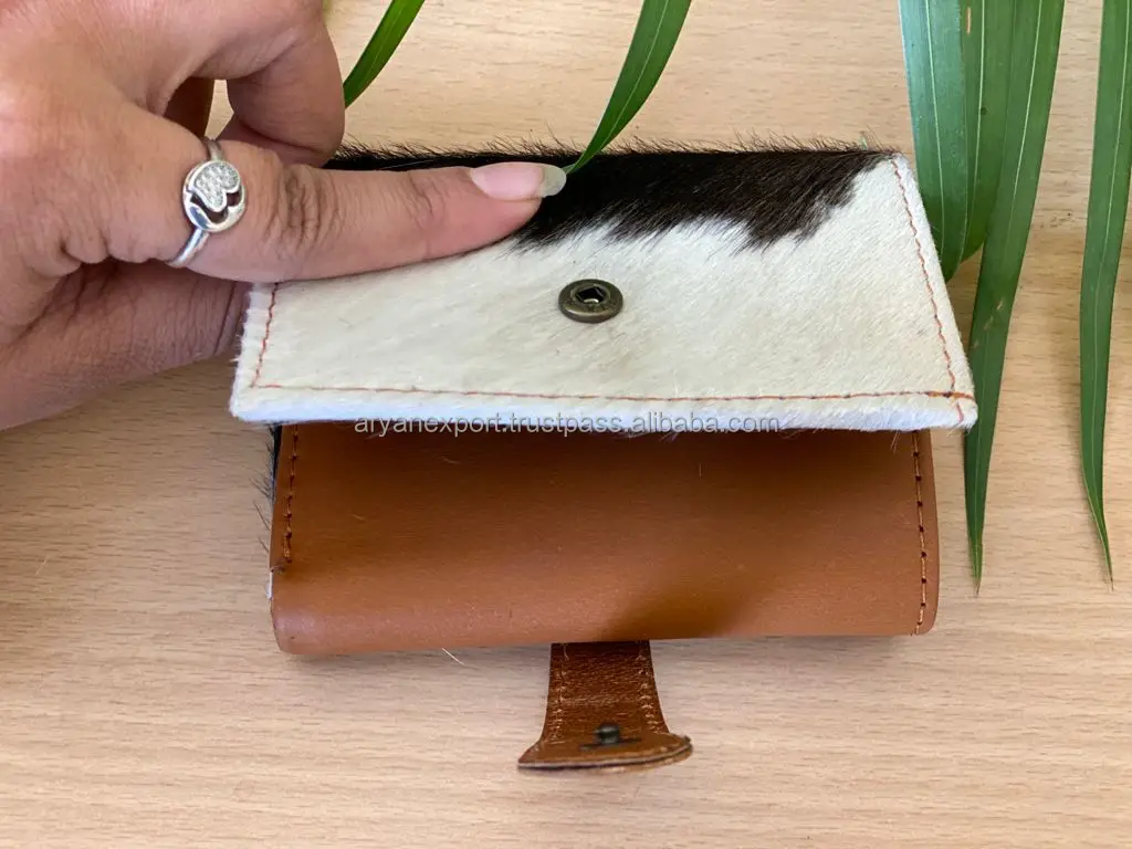 Stylish Women's Wallets - Distressed Animal Print Leather