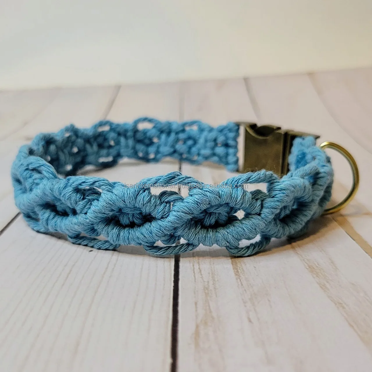 Durable Adjustable Paracord Red Color Dog Collar With Vegan Leather For ...