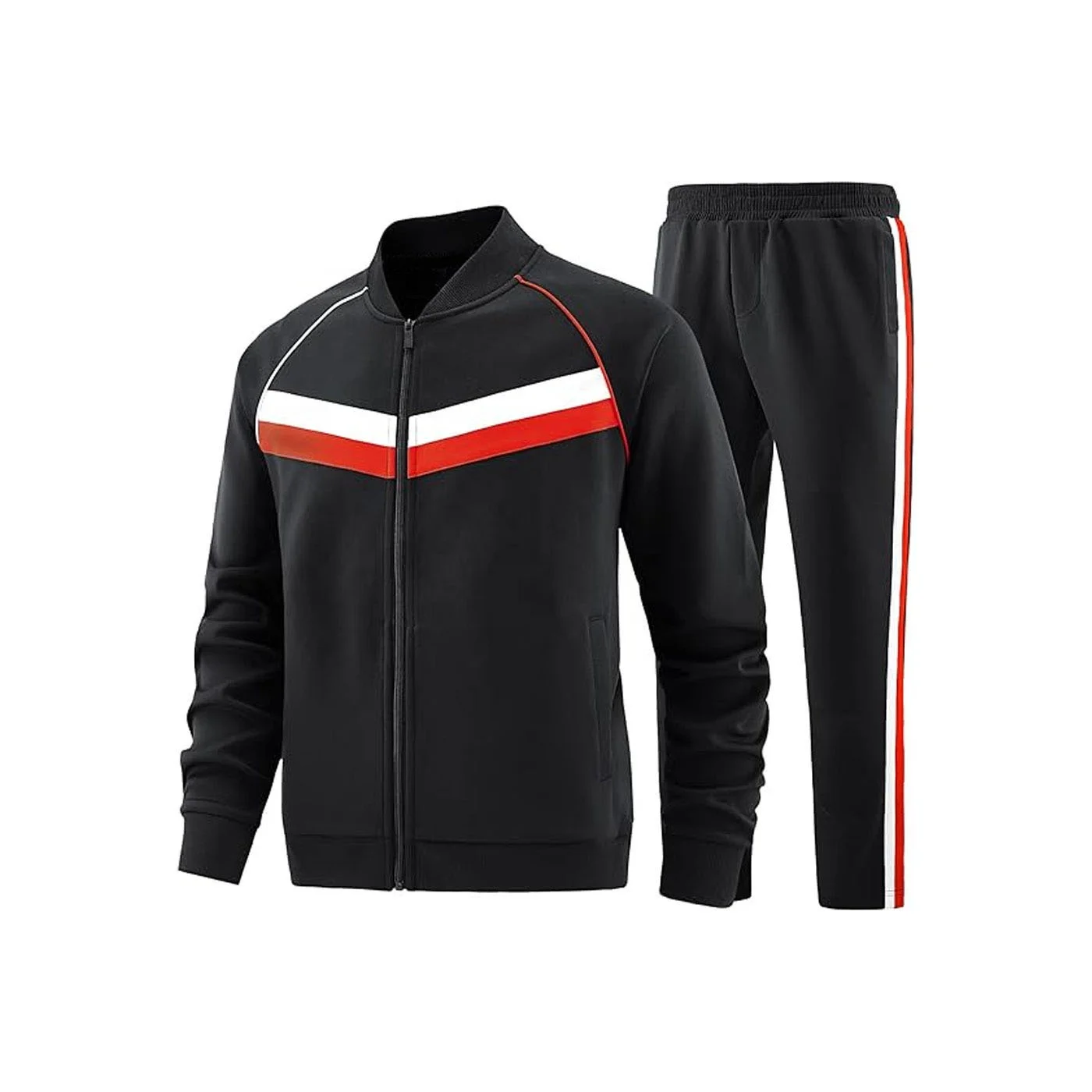Mens Running Jogging All Season Tracksuit Color Block Suit With Your ...