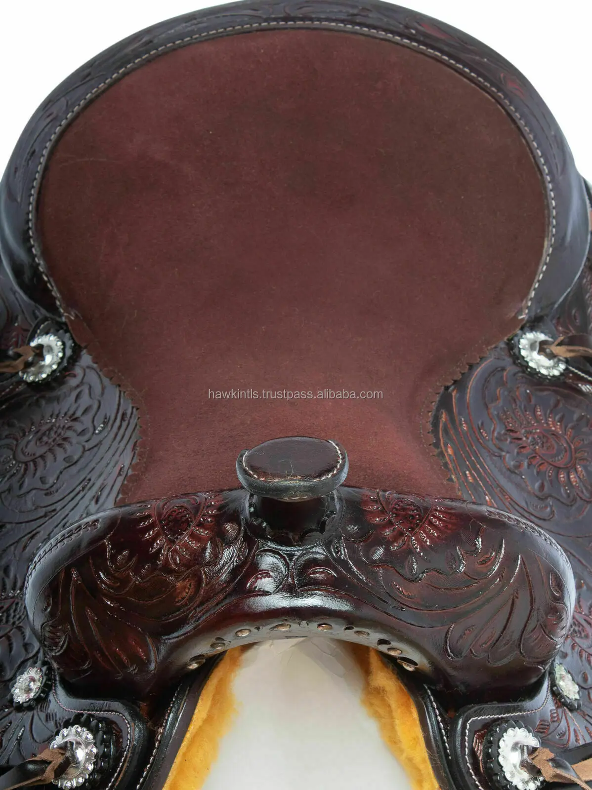Genuine Natural Leather Western Saddle With Black Cow Soft Seat With ...
