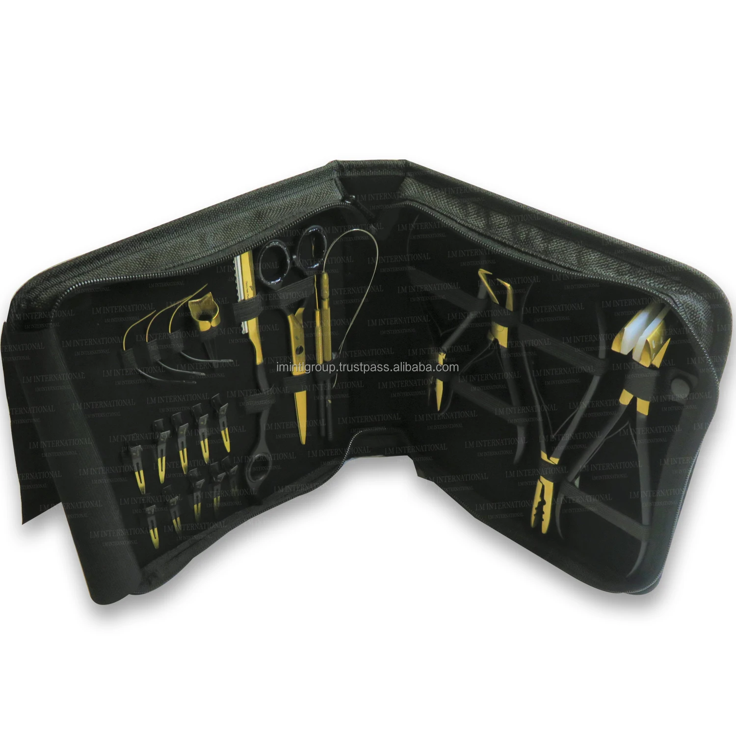 Black Pink Hand Tied Hair Extension Tool Kit Stainless Steel Wholesale ...