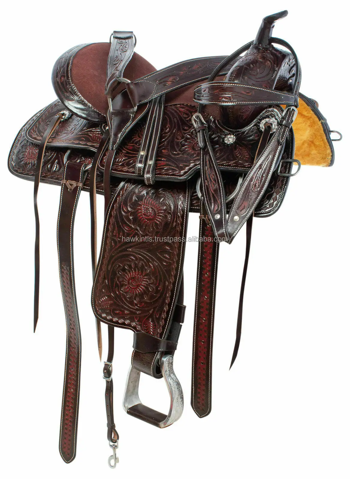 Genuine Natural Leather Western Saddle With Black Cow Soft Seat With ...