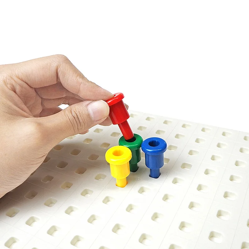 Plastic Jumbo-Sized Pegboard Toy Stacking Peg Board Game Educational ...