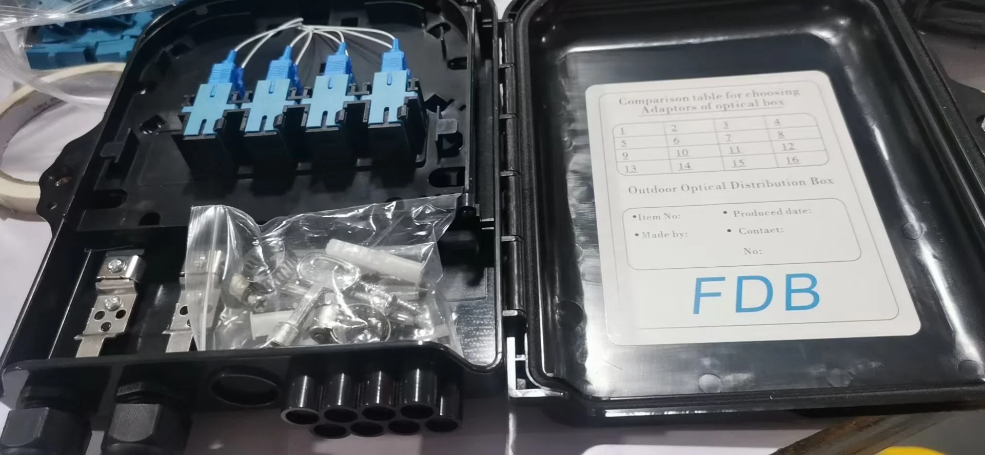 IP68 Waterproof 24 Port Fiber Optic Termination Box ODP/ODB/FDB/NAP ...