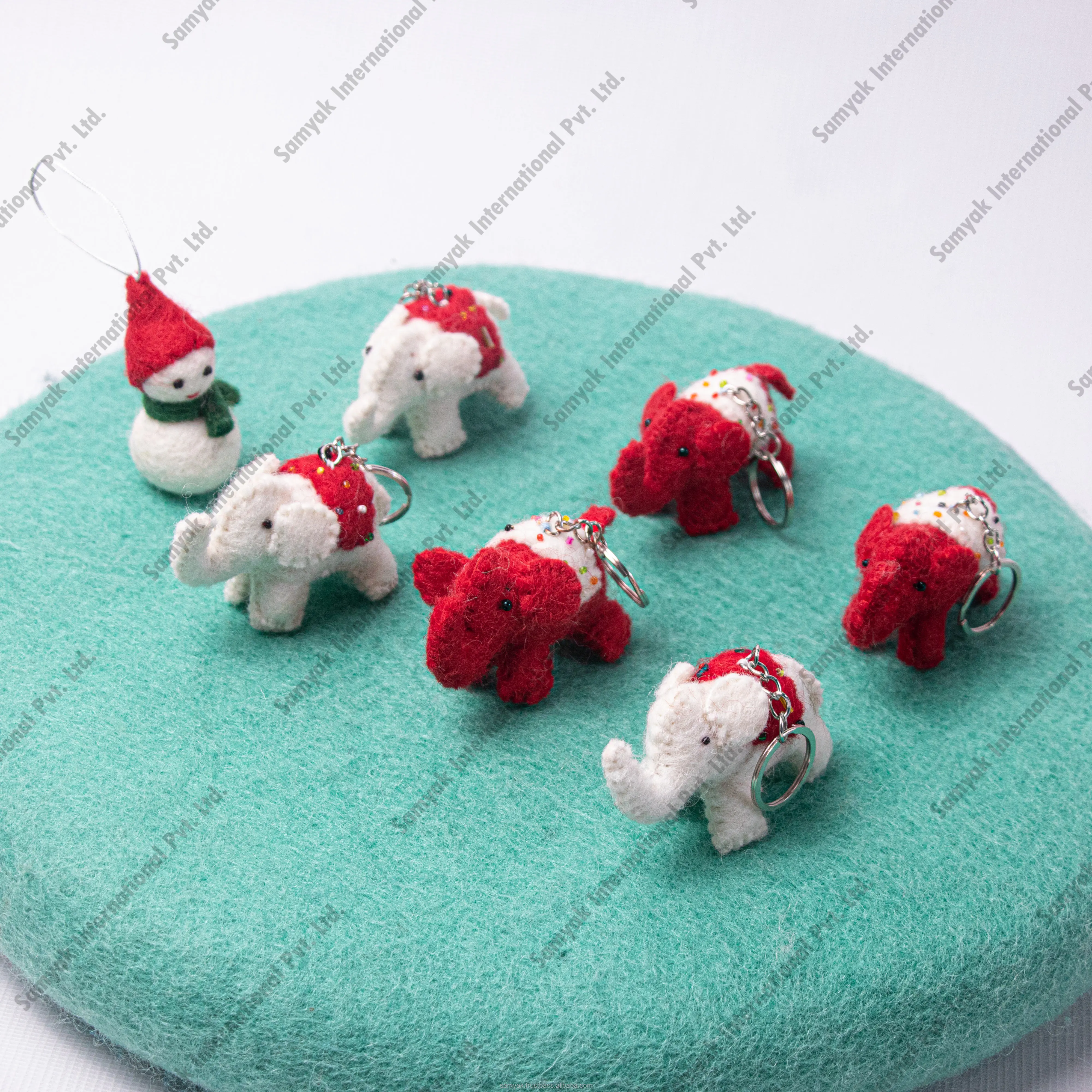 Hand Knitted Felt Keychains Cute Elephants Keys Holder Made From Merino ...