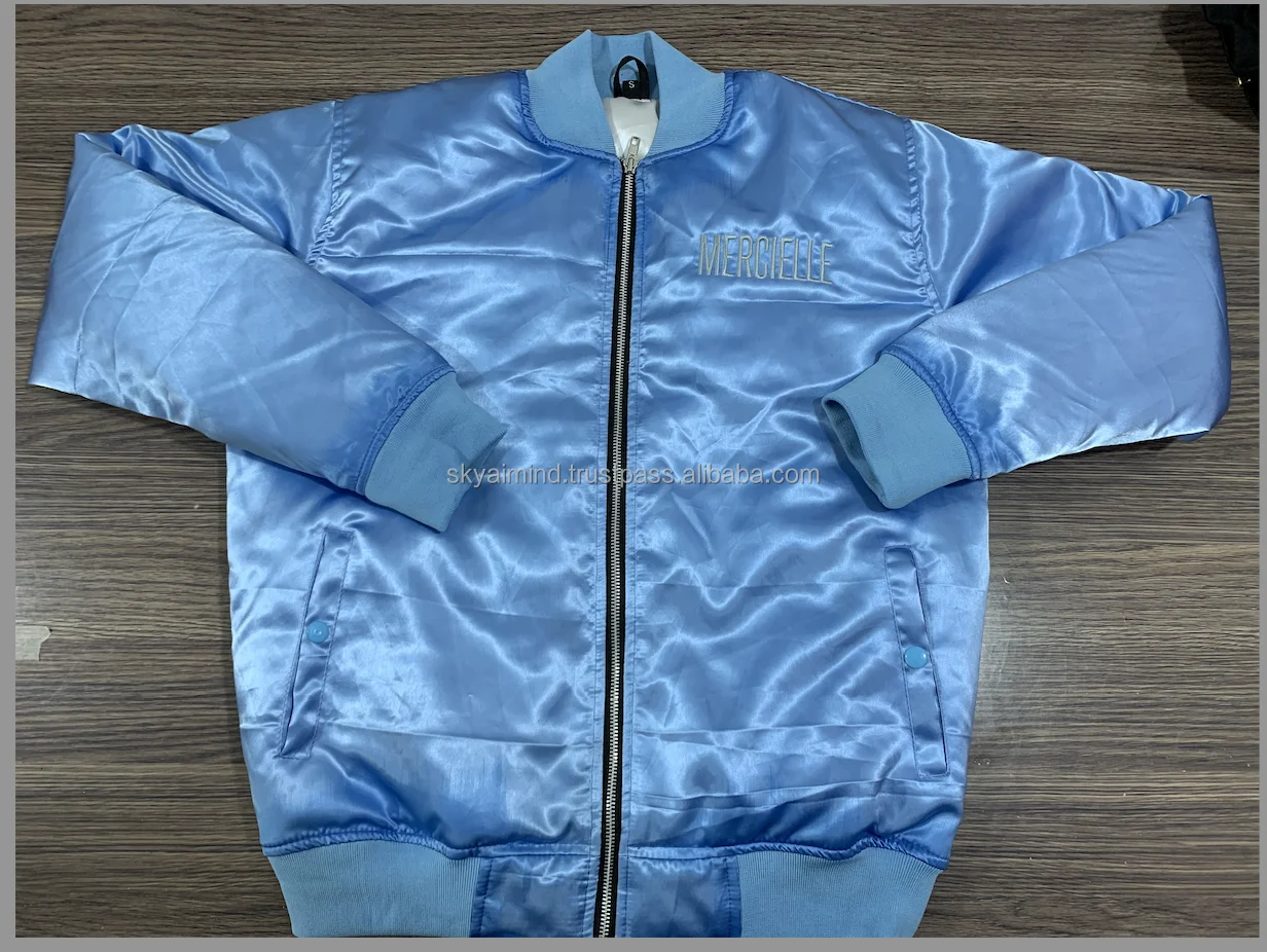 Half Sublimation Satin Varsity Jackets,Custom Made Satin Embroidery ...