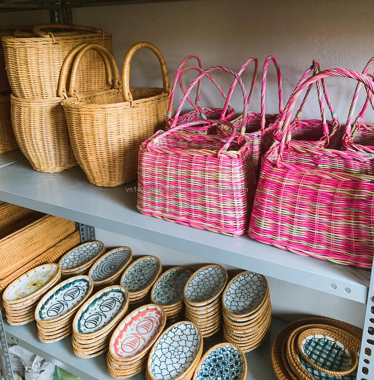 Natural Eco-friendly Rattan Bag With Handle/ Handmade Rattan Tote Bag ...