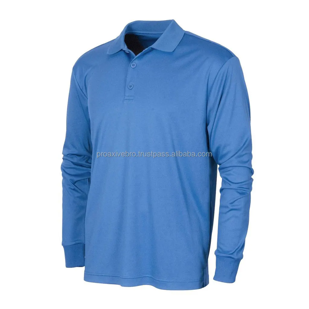Wholesale Men's Long-sleeve Polyester Polo Shirts Custom Oem Services ...