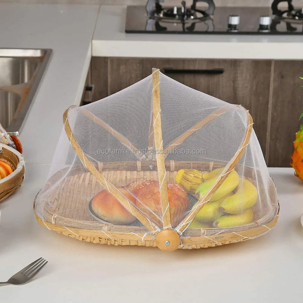Bamboo Food Covers - Eco-Friendly Mesh Tents for Freshness