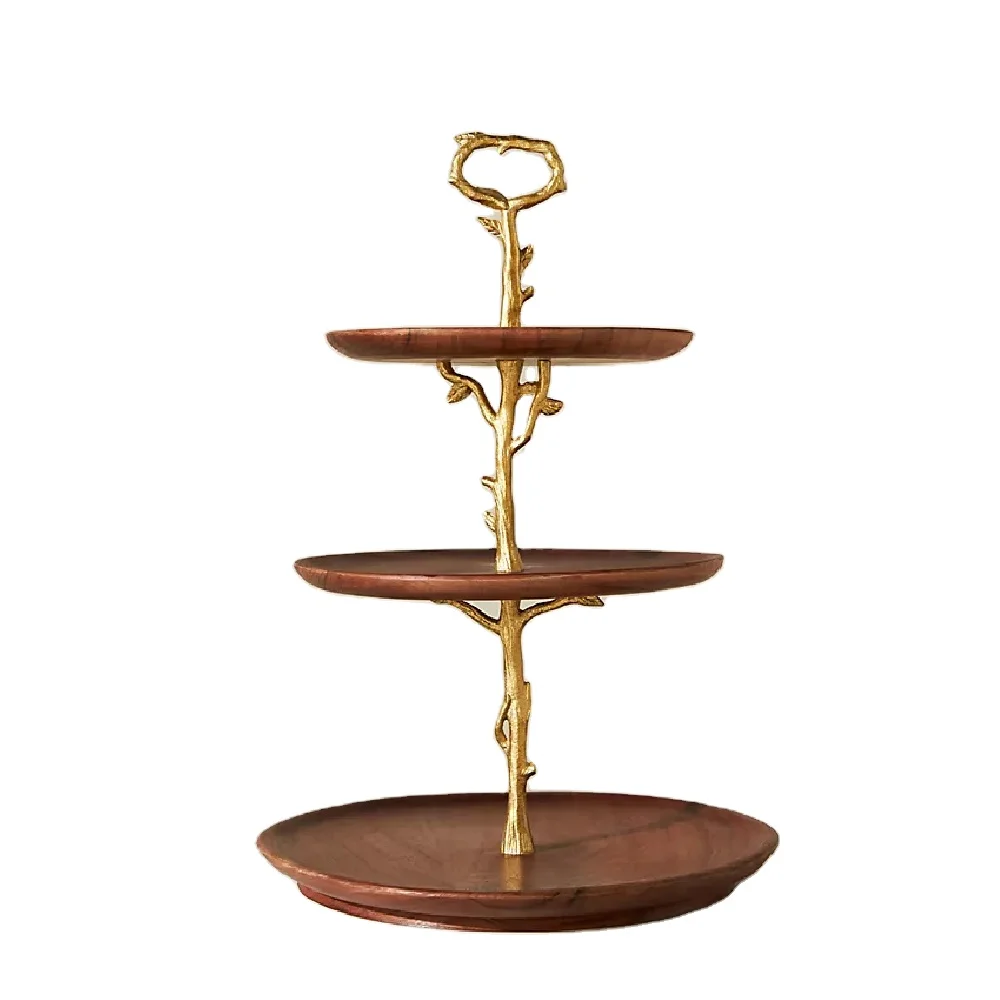 High Quality 3 Tier Wood Cake Stand Dessert For Display And Cupcake ...
