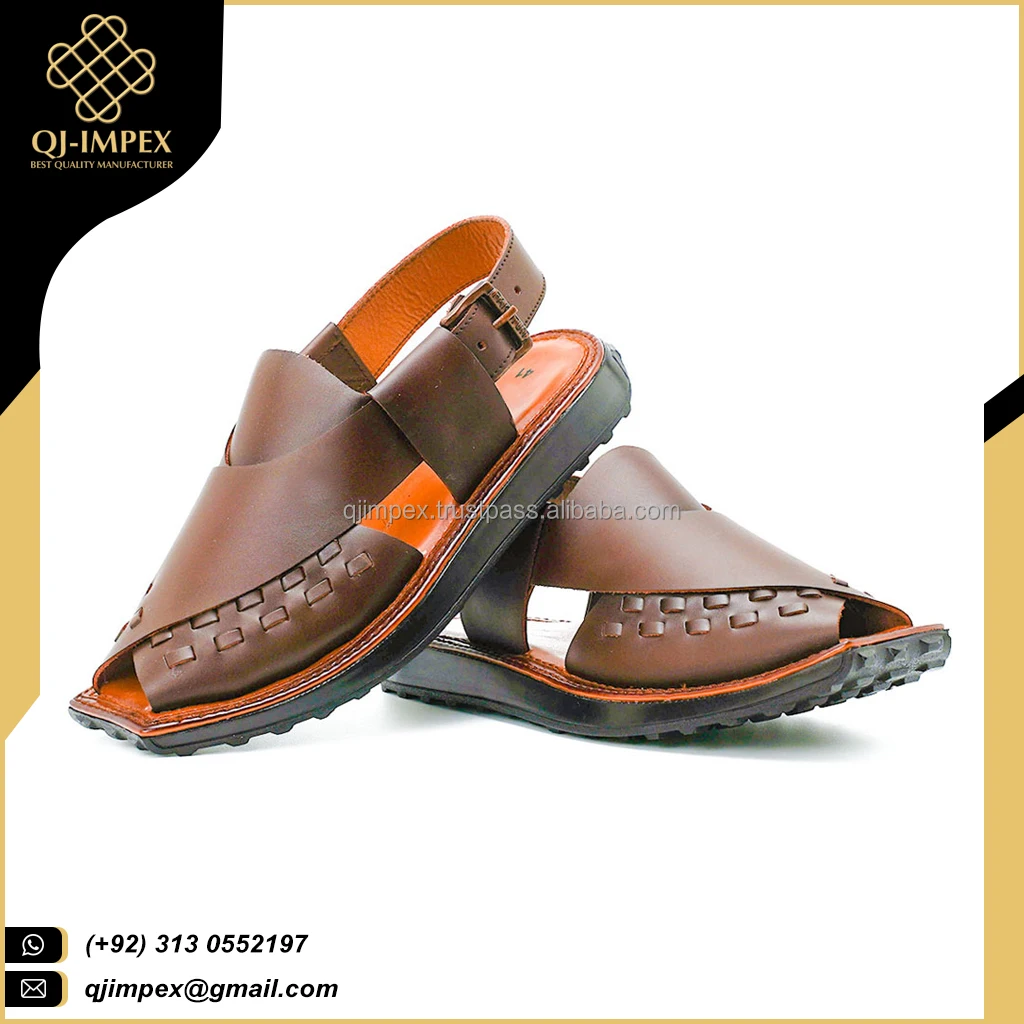 Solid Color 100% PU Genuine Leather Men's Sandal New Style High Quality ...