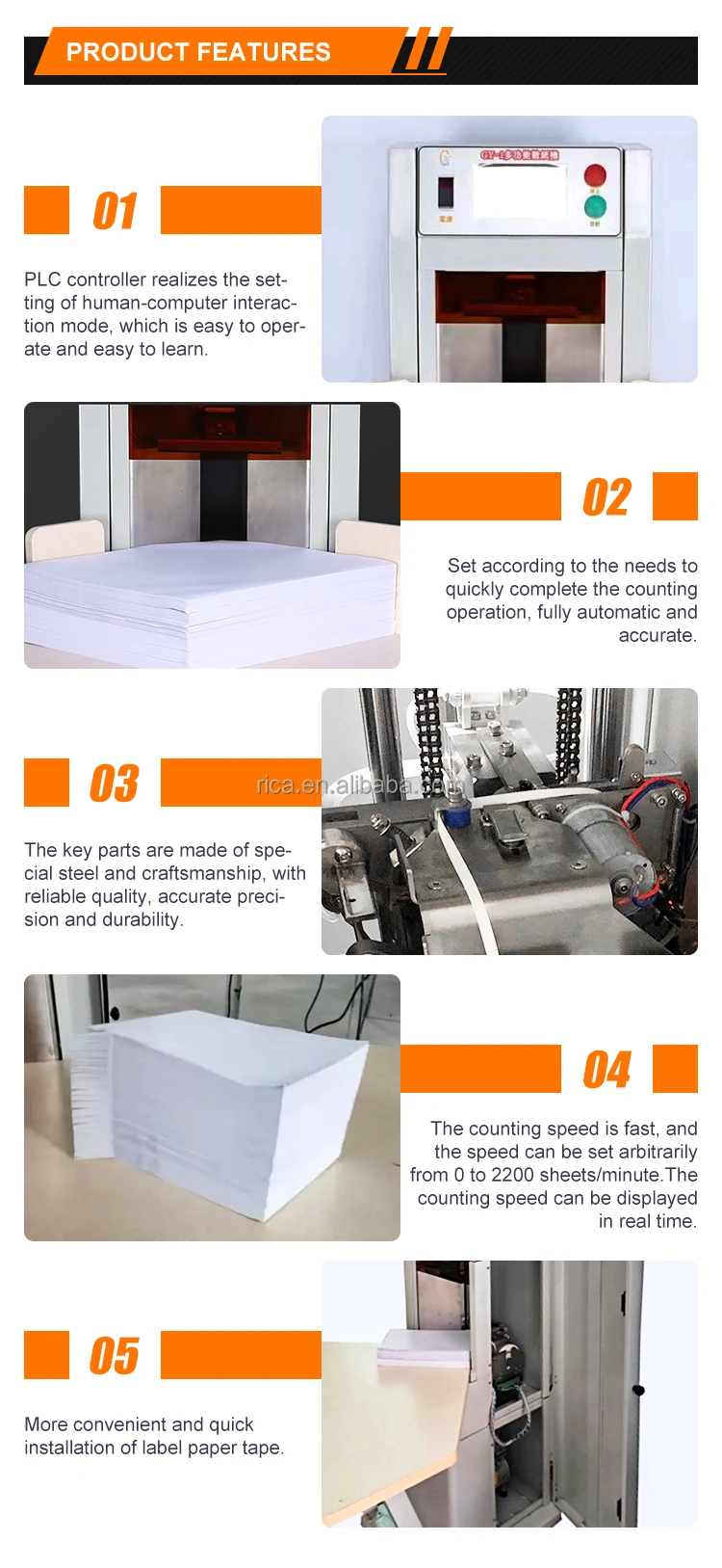 Full Automatic A3 A4 A5 Paper Counting Machine Vertical Counting ...
