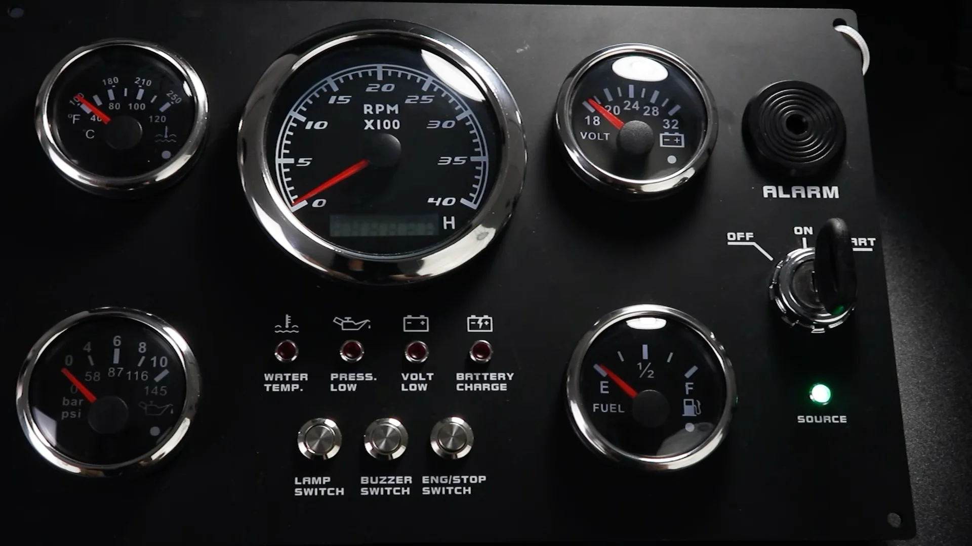 52mm 2inch Electrical Autogauge Needle Warning Light Black Oil Pressure ...