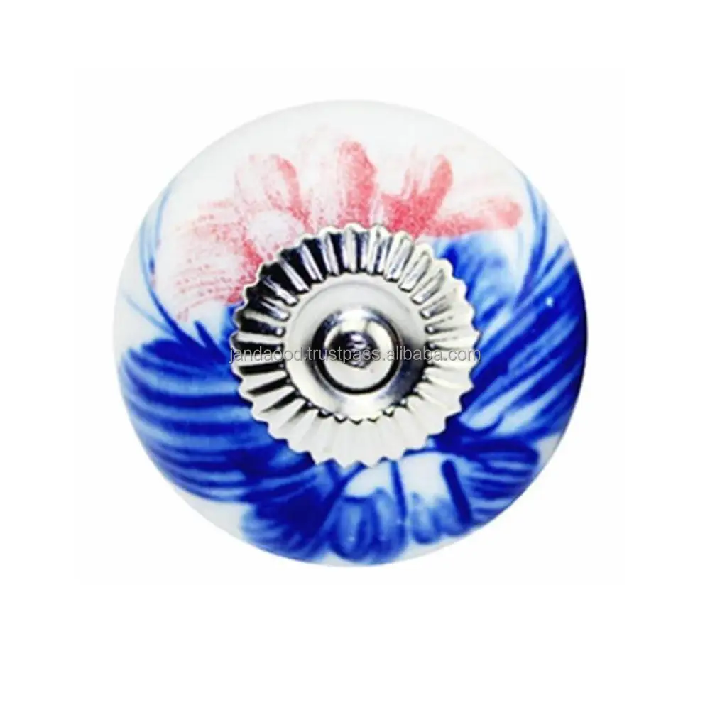 Green Ceramic European Style Knobs Hole Round Handle Cabinet Pulls For Cupboard Wardrobe Closet ...