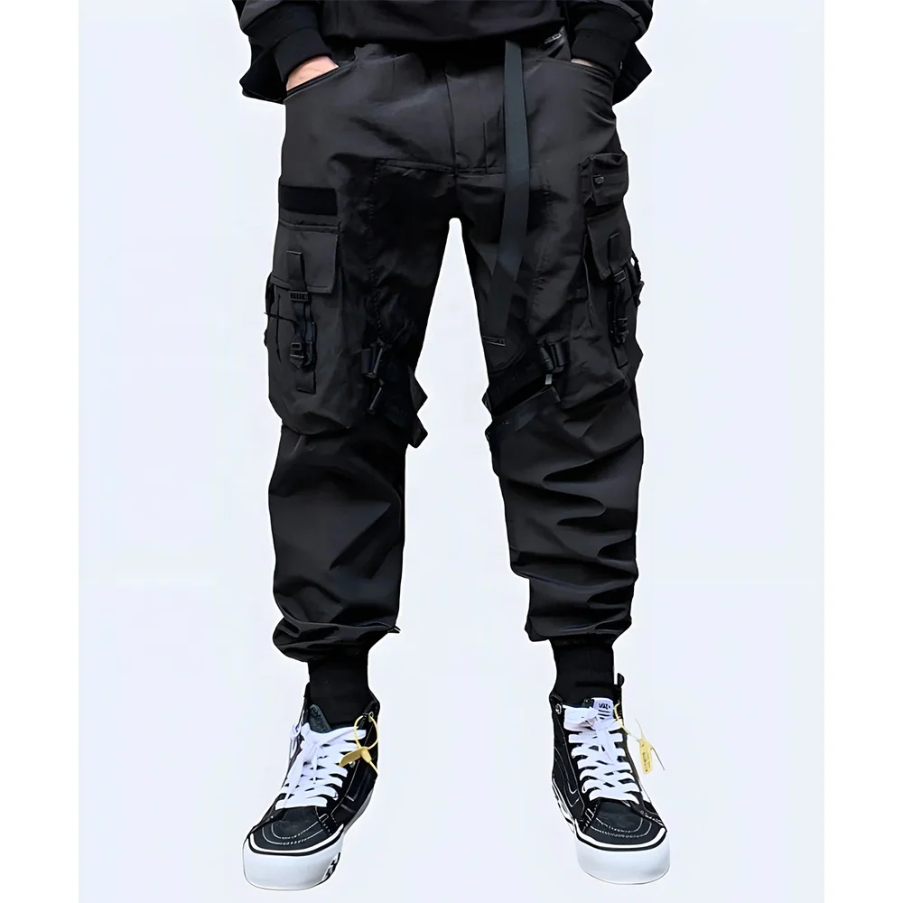 Multi-pockets Ribbons Cyberpuck Techwear Hip Hop Cargo Pants Men ...
