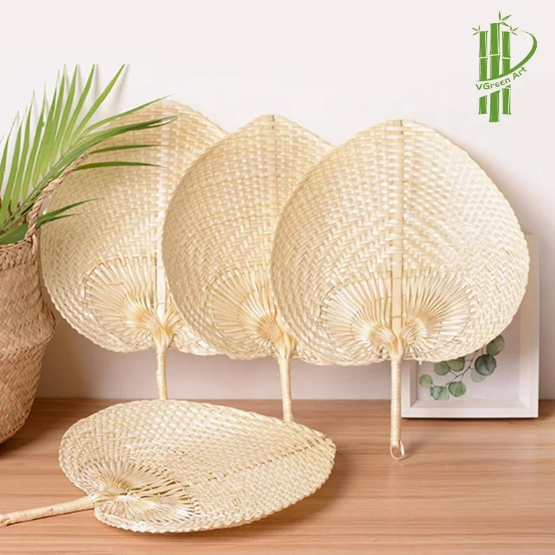 African Hand Fan Gift Set with Leather Handle - Vgreen Art