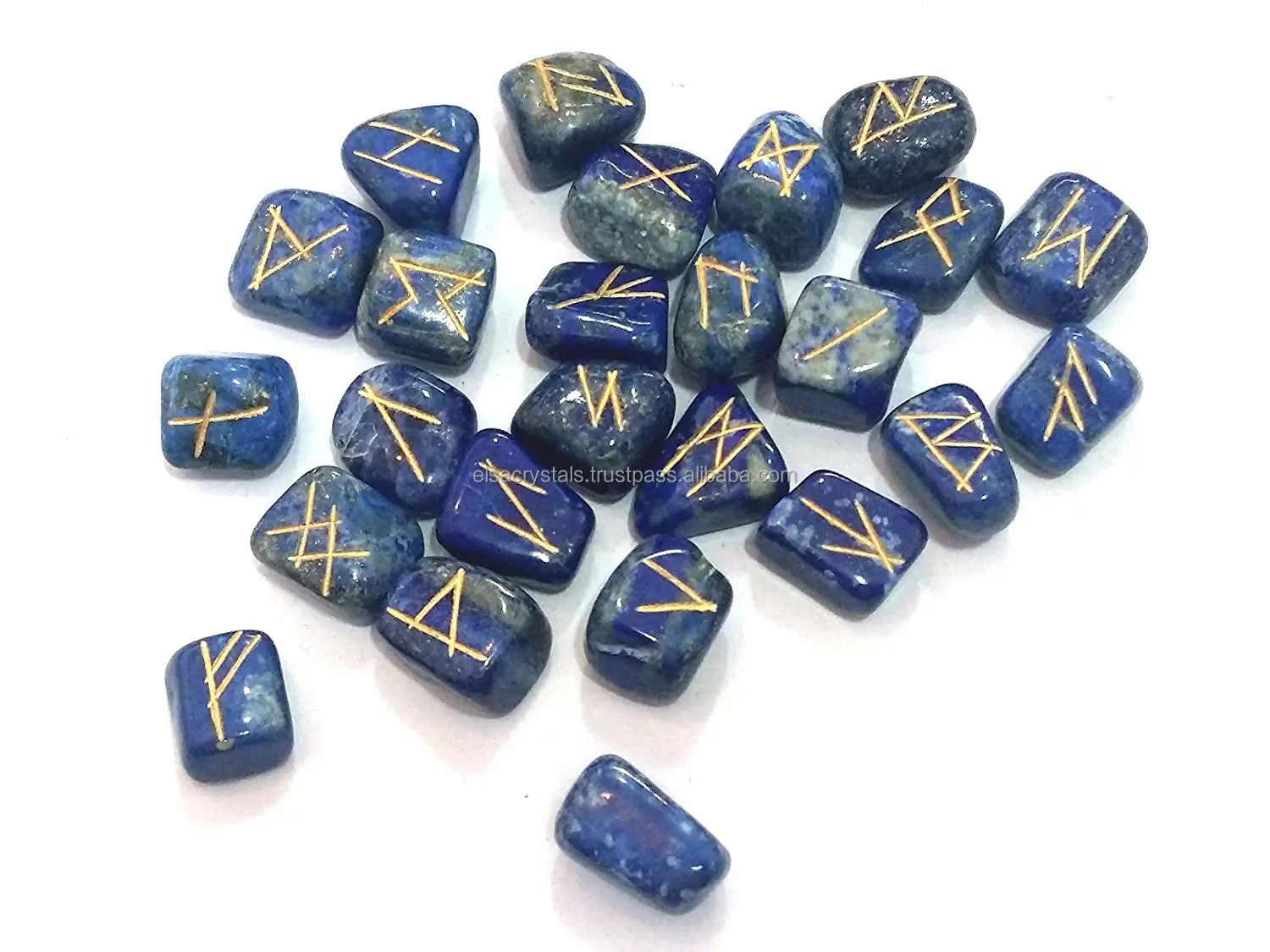 Lapis Lazuli Elder Futhark Rune Set | Runes Set | Runes Stone Set ...