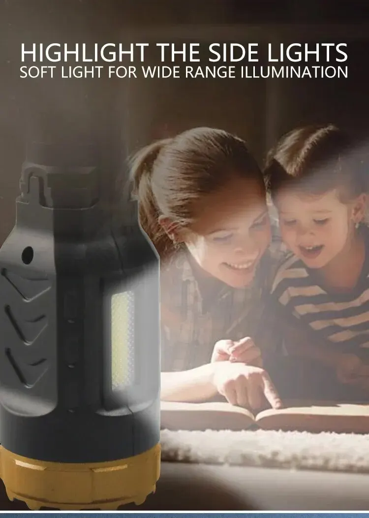 Led Flashlight Cob Spotlight Tactical Light 18650 Torch Usb ...