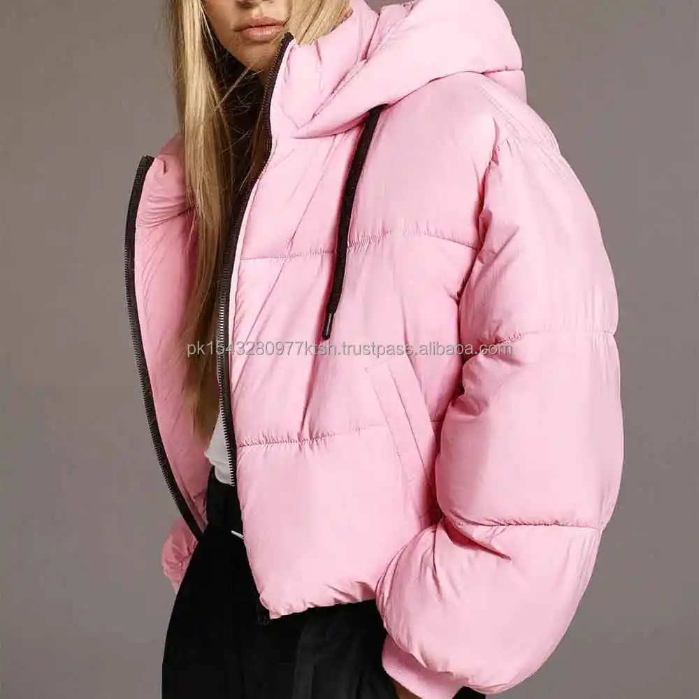 Women's 2024 Style Puffer Bomber Jackets / Winter Cropped Waterproof Jackets For Women ...