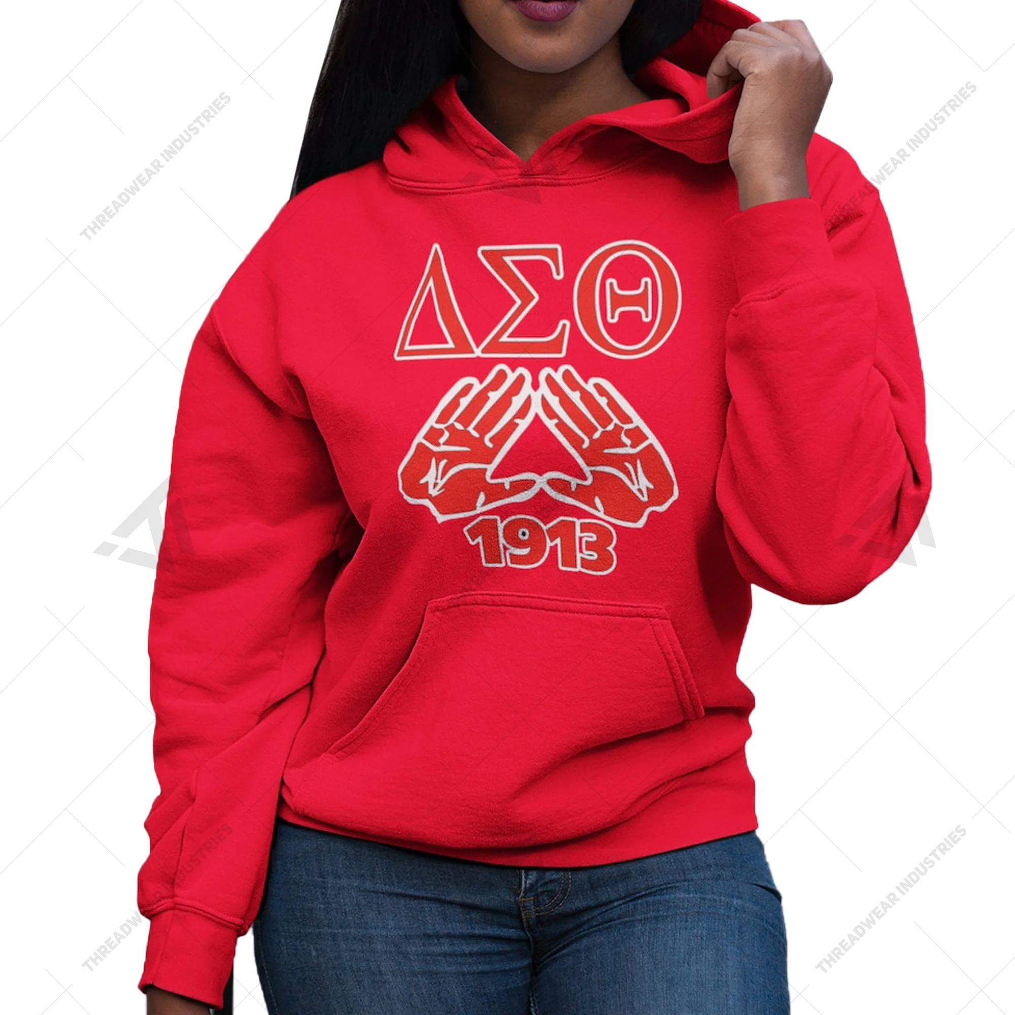Custom Wholesale Delta | Sigma | Theta Sorority Printed Long Hoodie ...