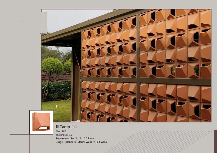 20X20X60 Mm Clay Terracotta Hollow Wind Block Bricks Tiles
