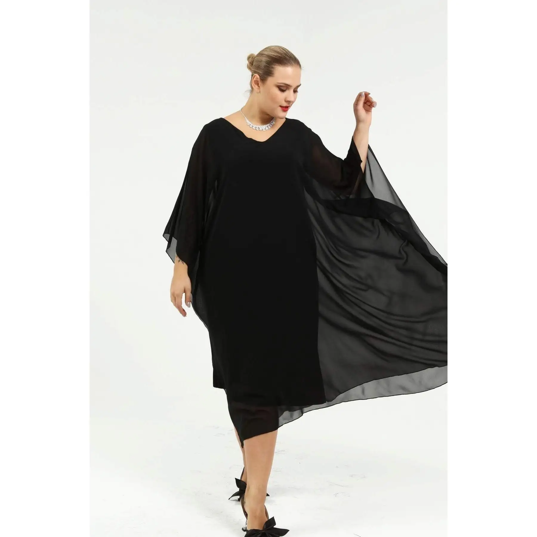 Plus Size Chiffon Evening Dress 8066 - Buy Plus Size Chiffon Evening ...